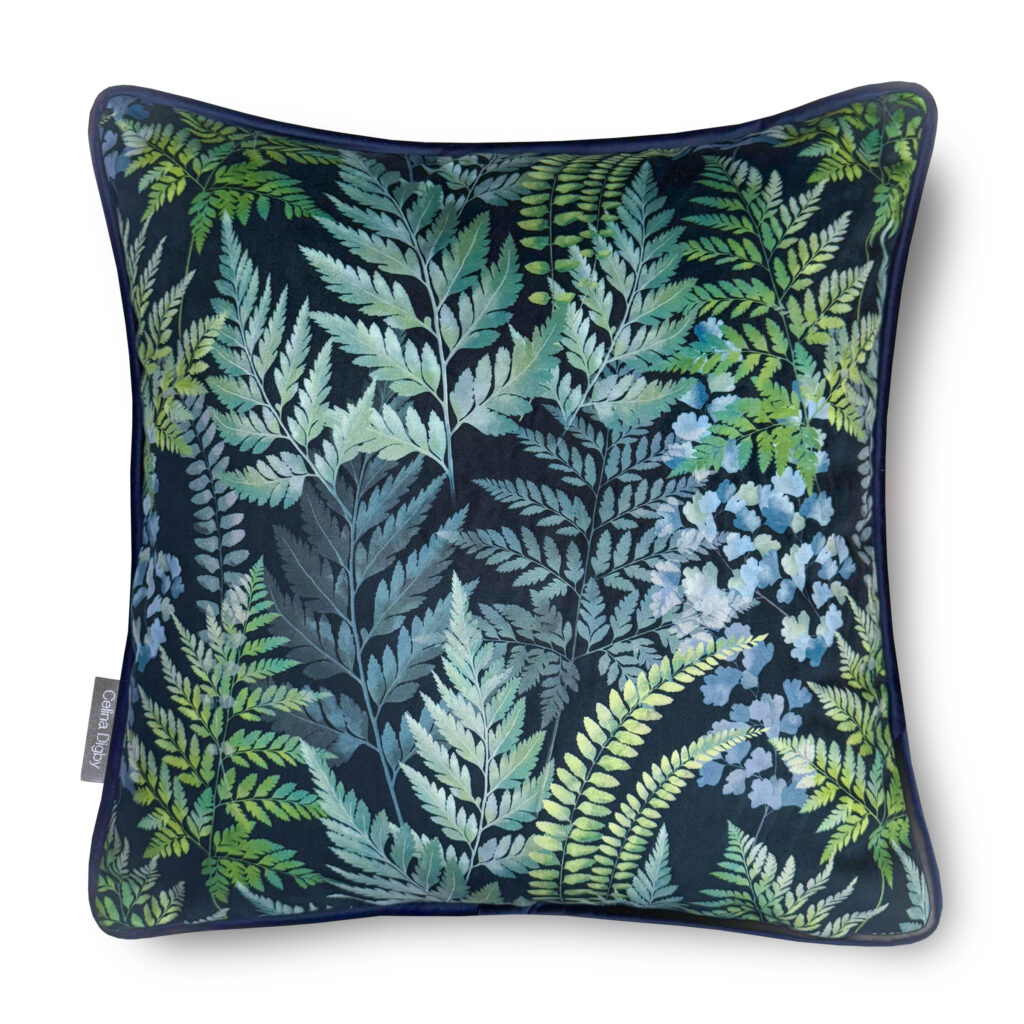 Luxury Super Soft Heavyweight Velvet Cushion - Ferns Floral - Available ...