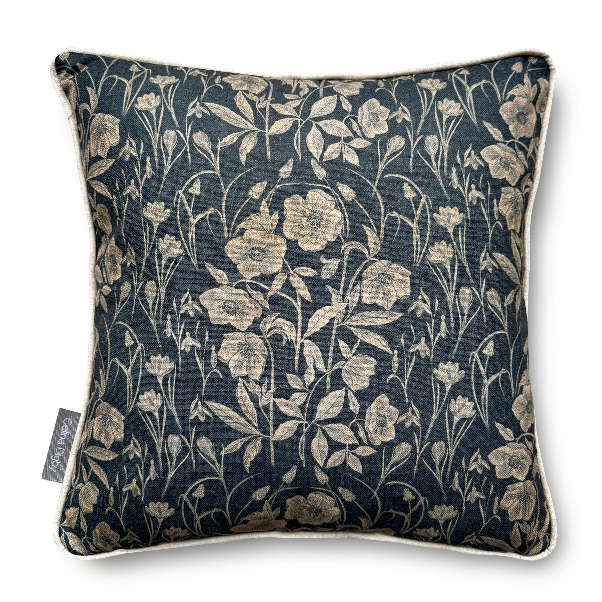 Luxury Heavy Linen-Blend Cushion With Piping, Four Seasons - Spring ...